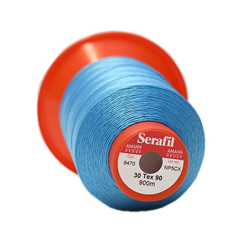 Fusette fil SERAFIL 30 bleu 8470 - 900 ml | Artapisserie.fr