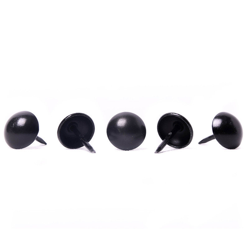 200 Clous Tapissier Noirs Perle Fer 10,5 mm