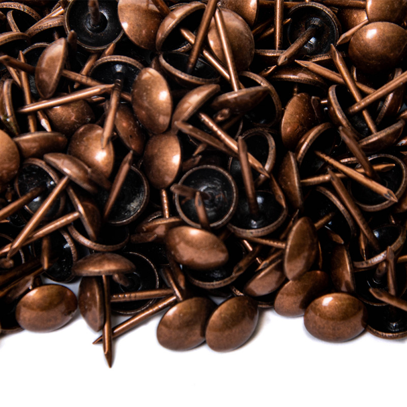 1000 Clous tapissier Cuivré Mat Lentille Fer 9,5mm