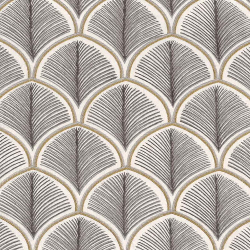 Tissu brodé Palacio taupe Camengo | Artapisserie.fr