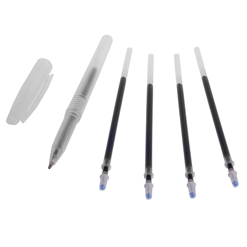 Stylo effaçable à la chaleur noir et 4 recharges | Artapisserie.fr