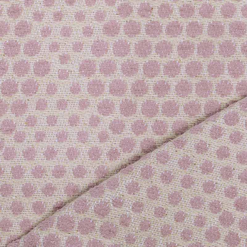 Tissu à pois Lennon rose pale 13 Froca | Artapisserie.fr