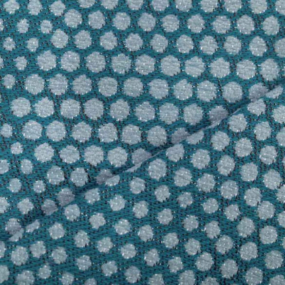 Tissu à pois Lennon canard 14 Froca | Artapisserie.fr